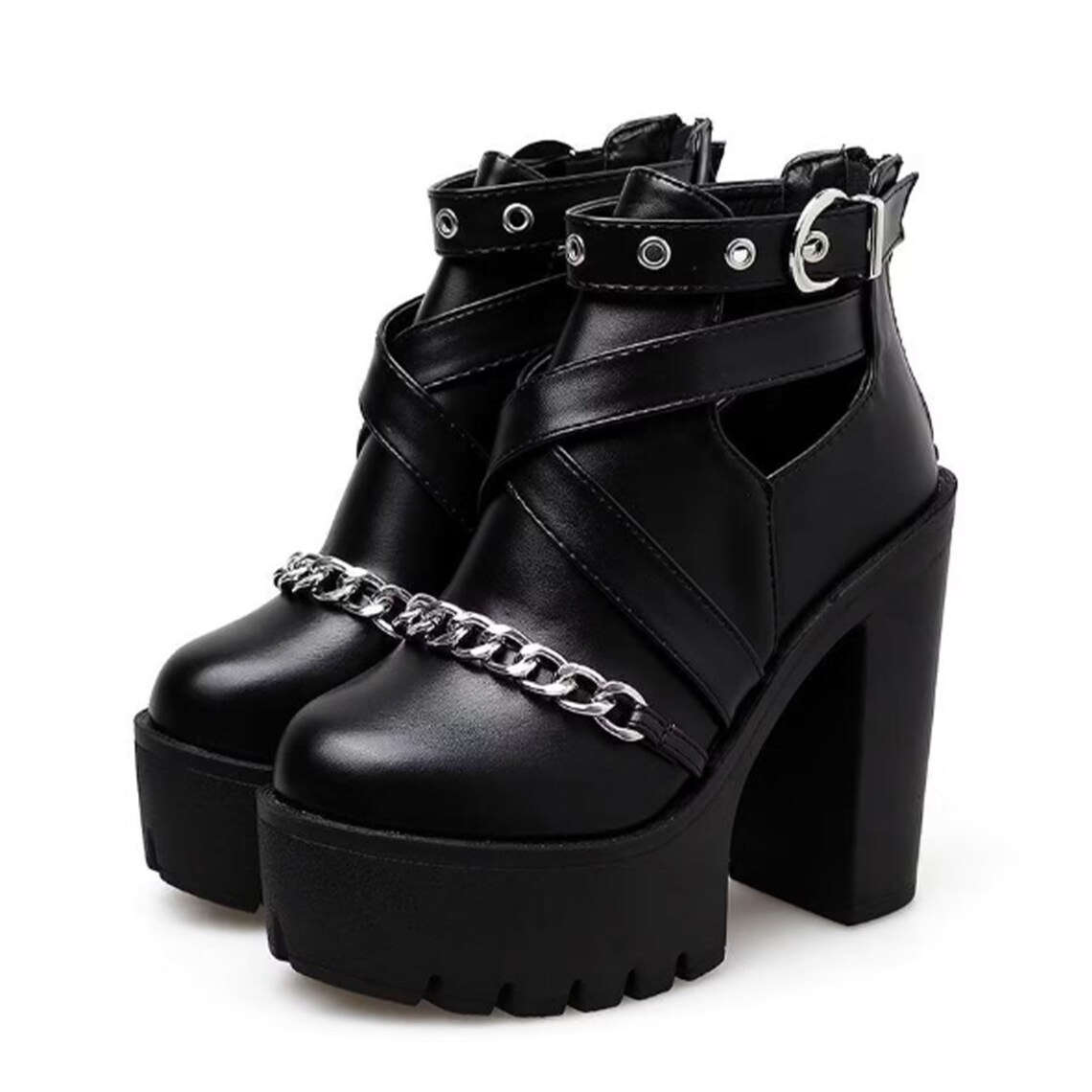 Women's High Heels Biker Boot Motorcycle Boot Platform - Etsy