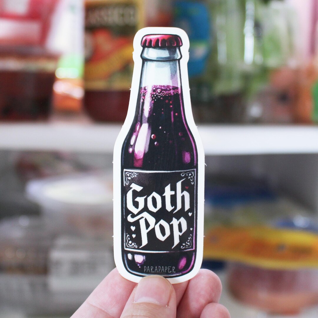 Goth Pop Bottle Sticker - Gothic Soda Cola Kitchen Food Vinyl Stickers ...