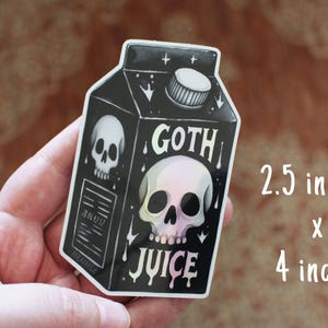 Goth Juice Holographic Sticker - Gothic Skull Milk Carton, Food Vinyl ...