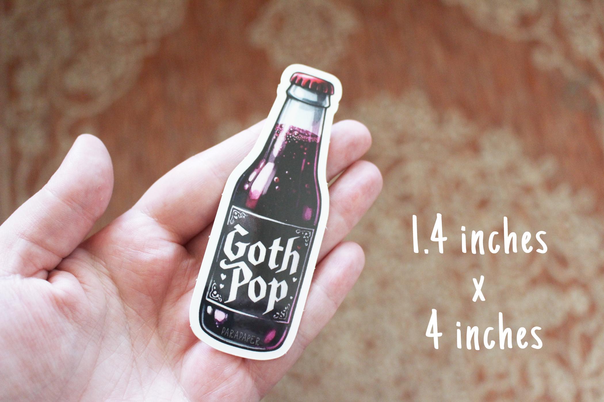 Goth Pop Bottle Sticker - Gothic Soda Cola Kitchen Food Vinyl Stickers ...
