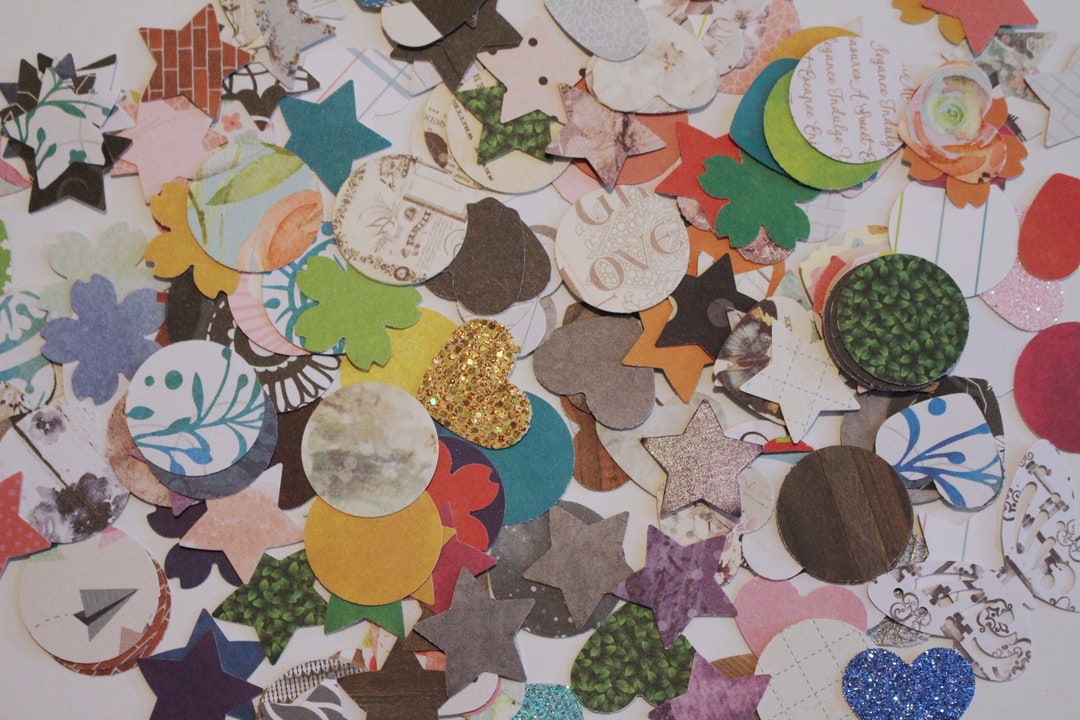 Random Mix of Paper Shapes | Paper Embellishment Scrapbooking Junk ...