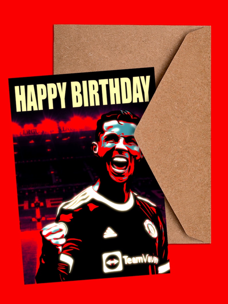 Cristiano Ronaldo Tarjeta De Cumpleaños Del Manchester United Etsy México