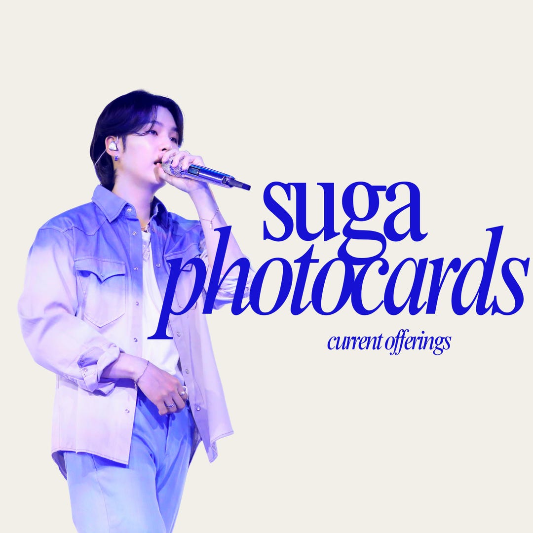 Current Offerings: SUGA Photocards - Etsy