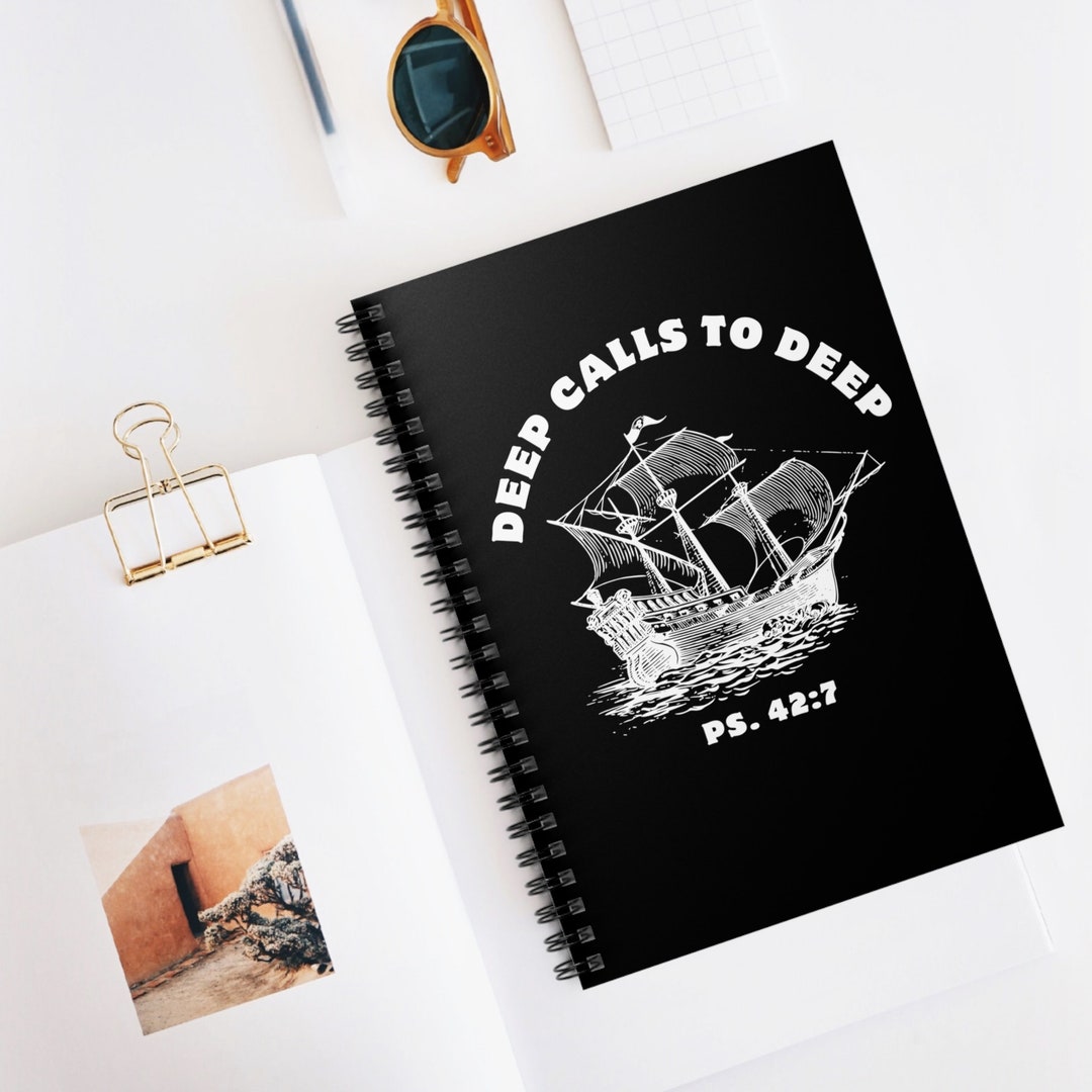 Ship "deep Calls to Deep" Spiral Notebook - Ruled Line | Sea Notebook ...