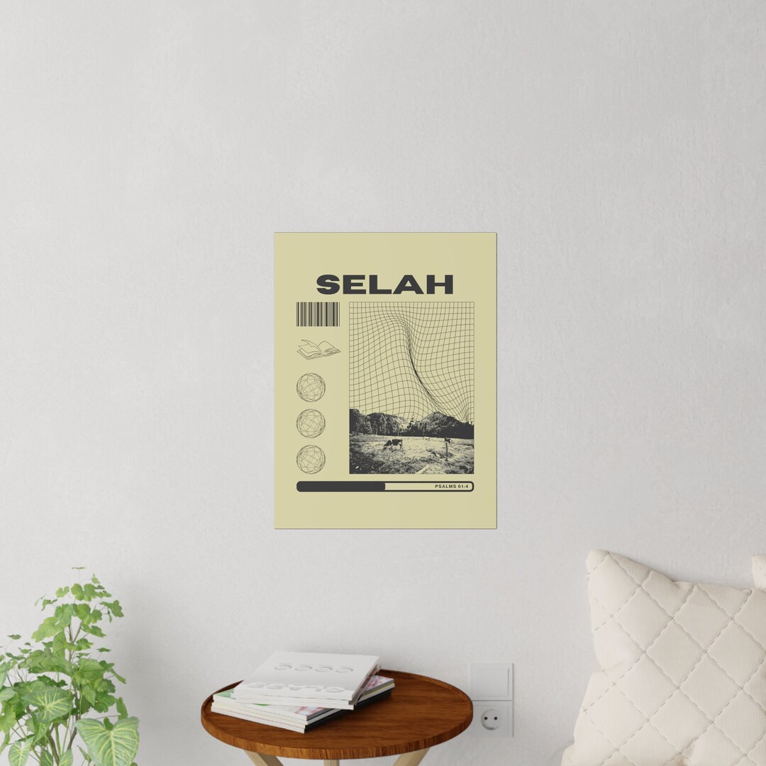 SELAH Wall Decal | Retro Wall Poster | Removable Poster | Psalms Wall ...