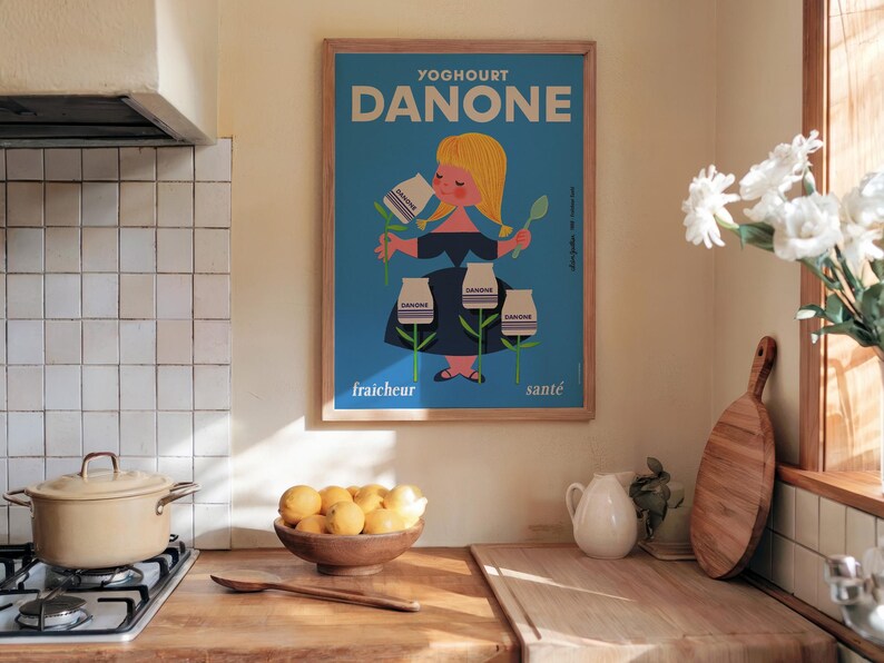 Vintage Yogurt Ad Print: Retro Kitchen Wall Art (digital Download) - Etsy