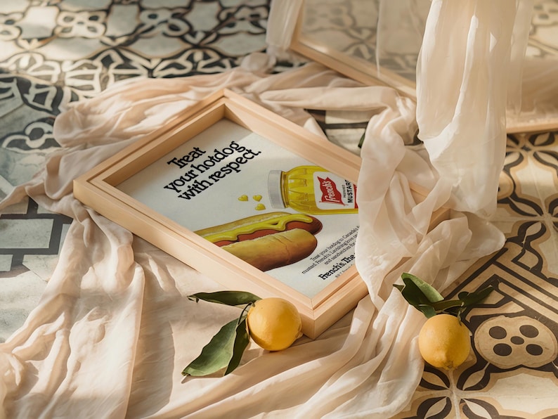 Vintage French's Mustard Ad Print: Retro Kitchen Decor (digital ...
