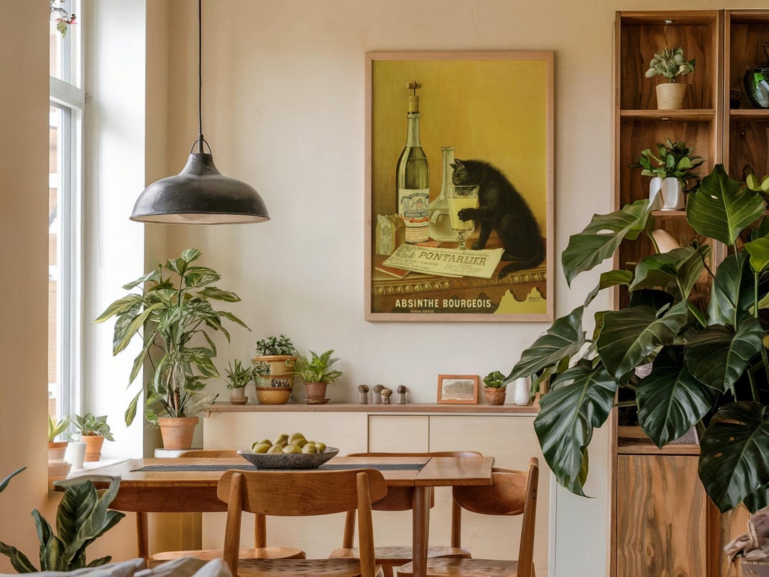 Vintage Absinthe Ad Printable | Retro Drinks Poster With Black Cat ...