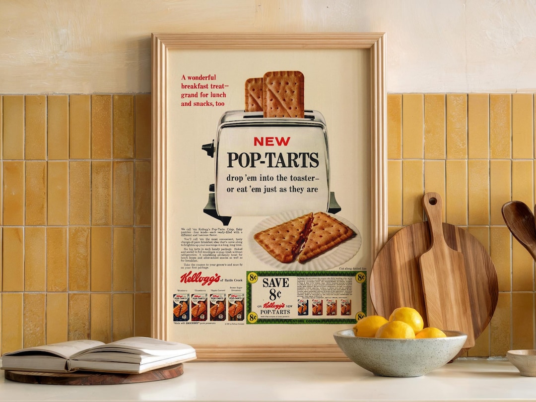 Vintage Kellogg’s Pop-tarts Ad Printable | Retro Breakfast Poster Print ...
