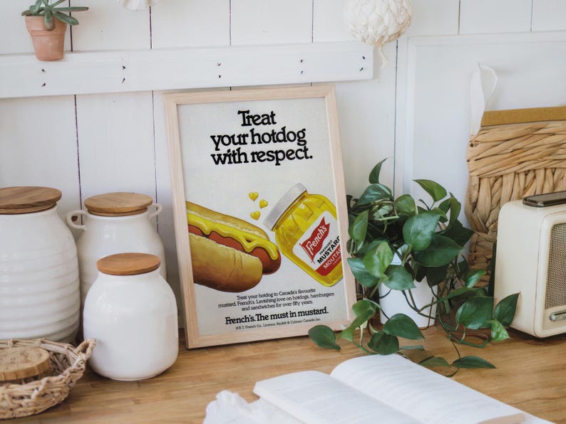 Vintage French's Mustard Ad Print: Retro Kitchen Decor (digital ...