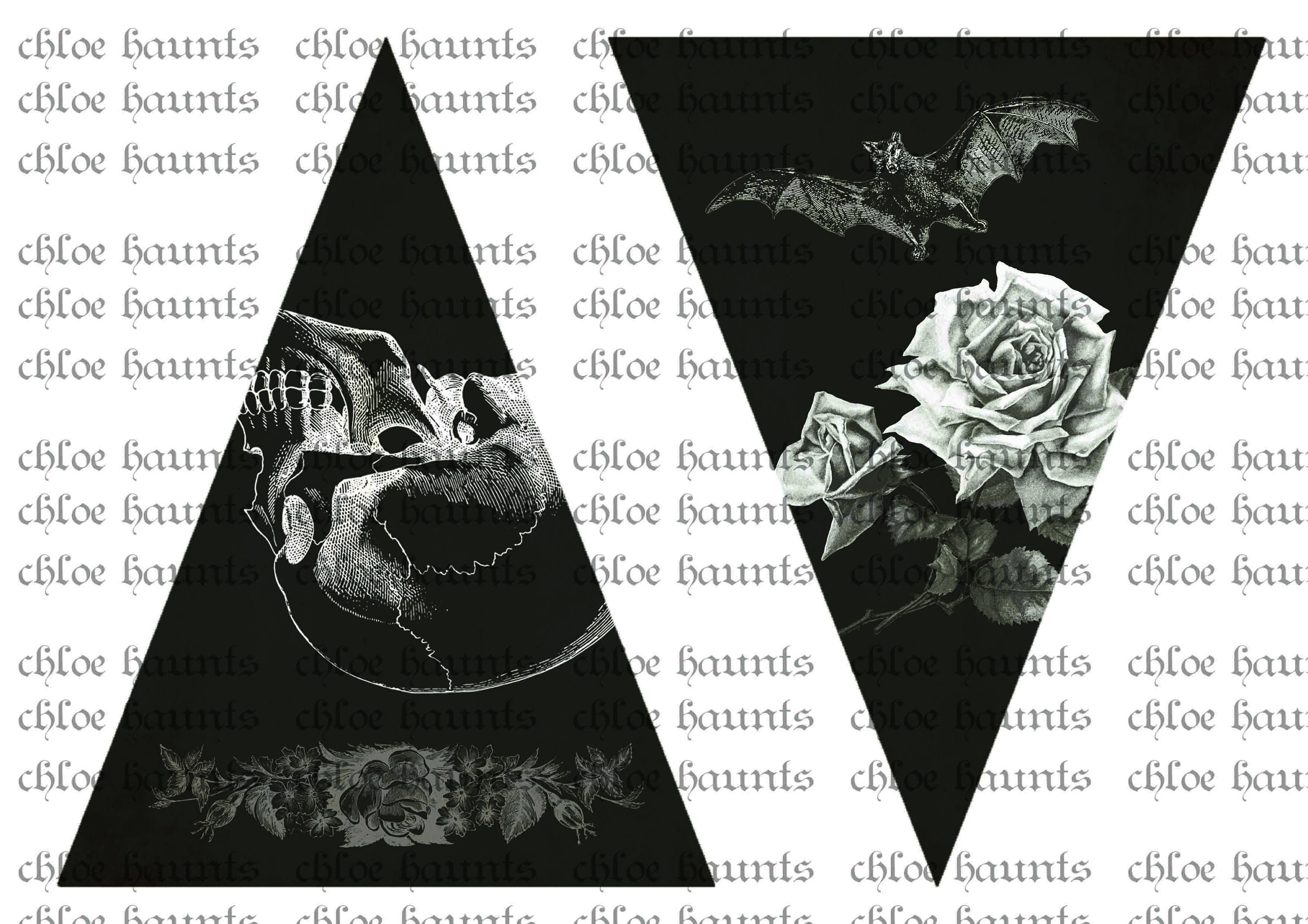 Gothic Printable Halloween Decor Victorian Bunting Spooky - Etsy