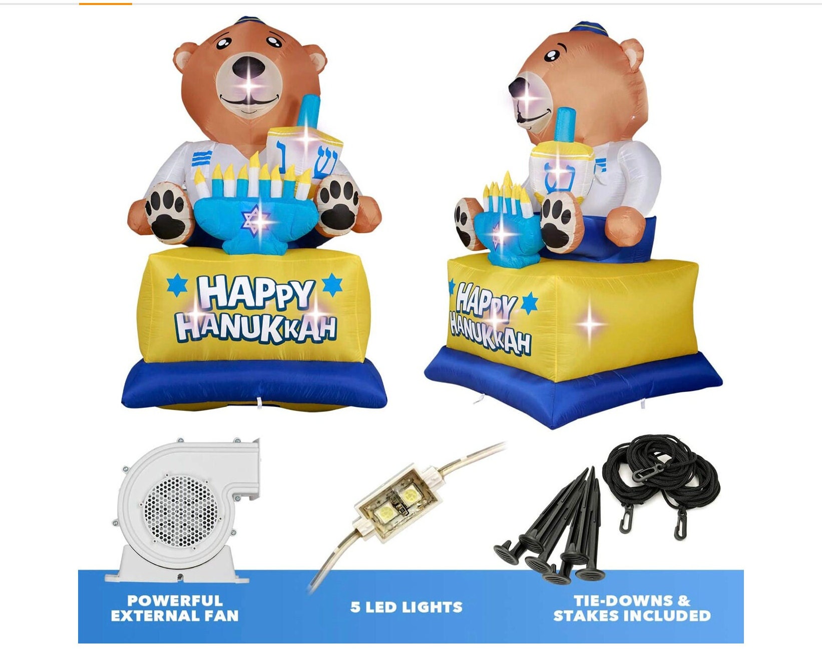 Flash Sale Hanukkah Bear Yard Inflatable 8 Ft Tall Hanukkah - Etsy