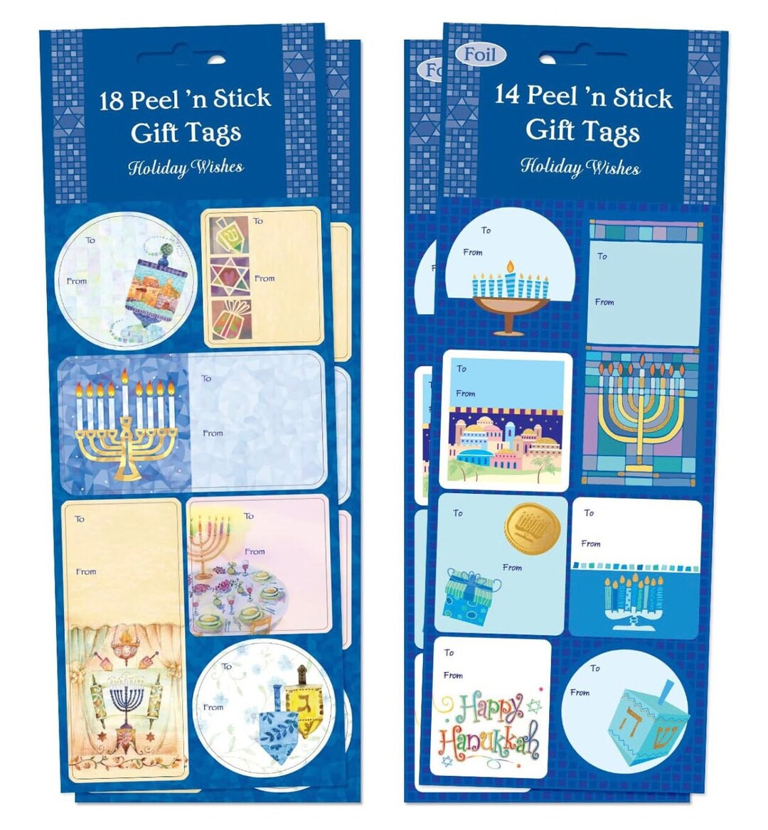64 PC Hanukkah Gift Tag Labels - Etsy