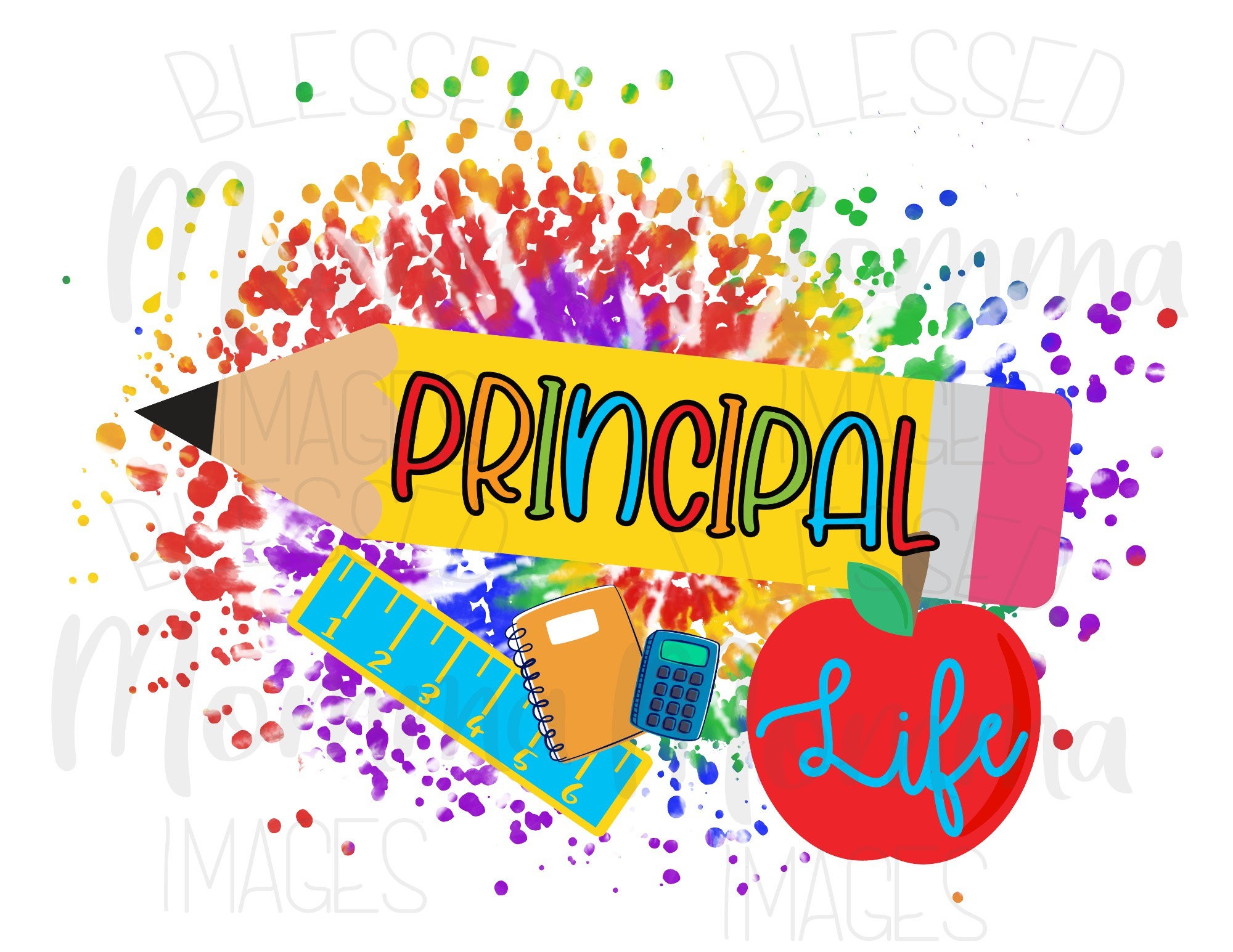 Principal Life Png, Principal Png, School Png, Tie Dye School Png - Etsy