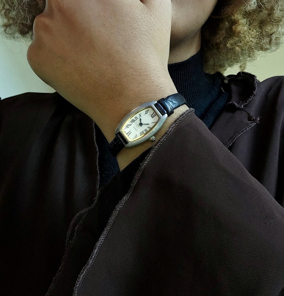 Original Vintage Black and Gold Watch Y2k Accessory Classic - Etsy