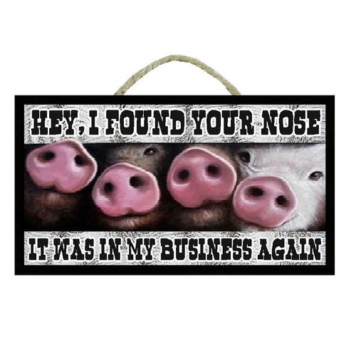 Funny Pig Gifts Cute Country Wood Sign Found Your Nose in My - Etsy