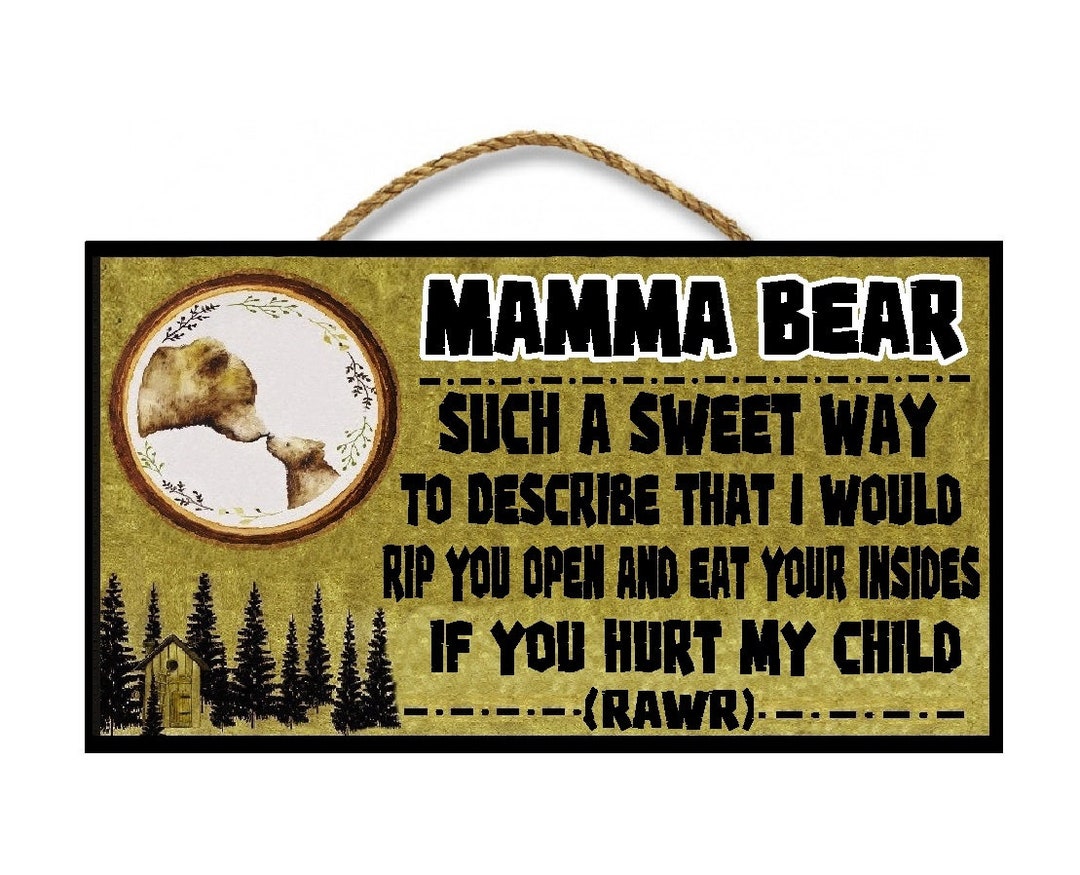 Mama Bear Wood Sign Funny Mother's Day Gift Rustic County Lodge Cabin ...