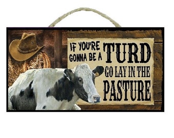 Funny Cow Sign | Etsy