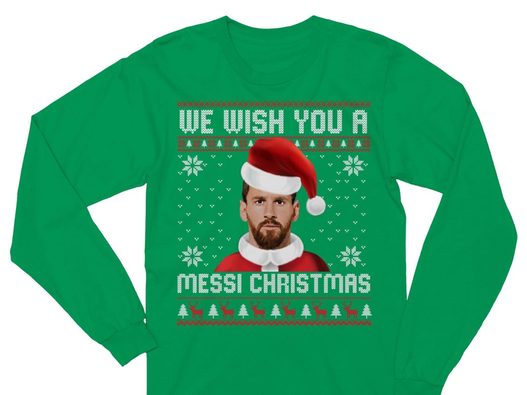 Messi Christmas Gift Xmas 2024 Funny Football Design Soccer GOAT We ...