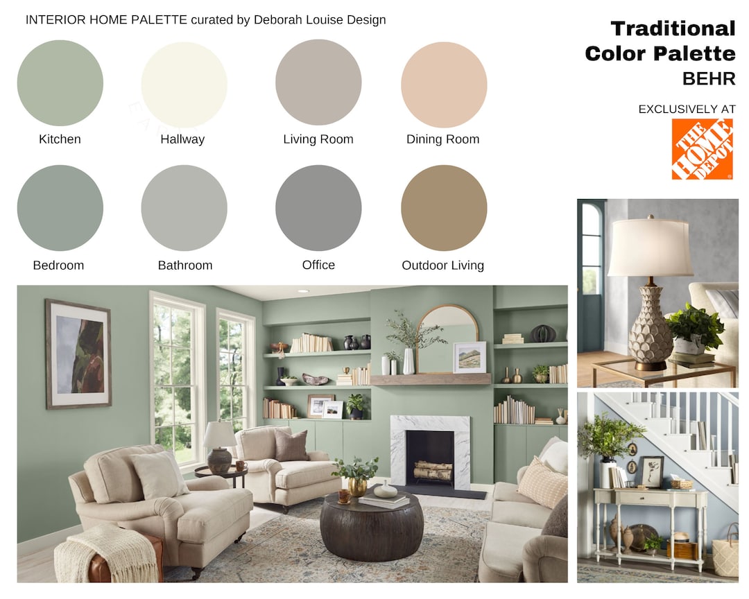 Traditional Behr Paint Color Scheme | Prepackaged Professional Interior ...
