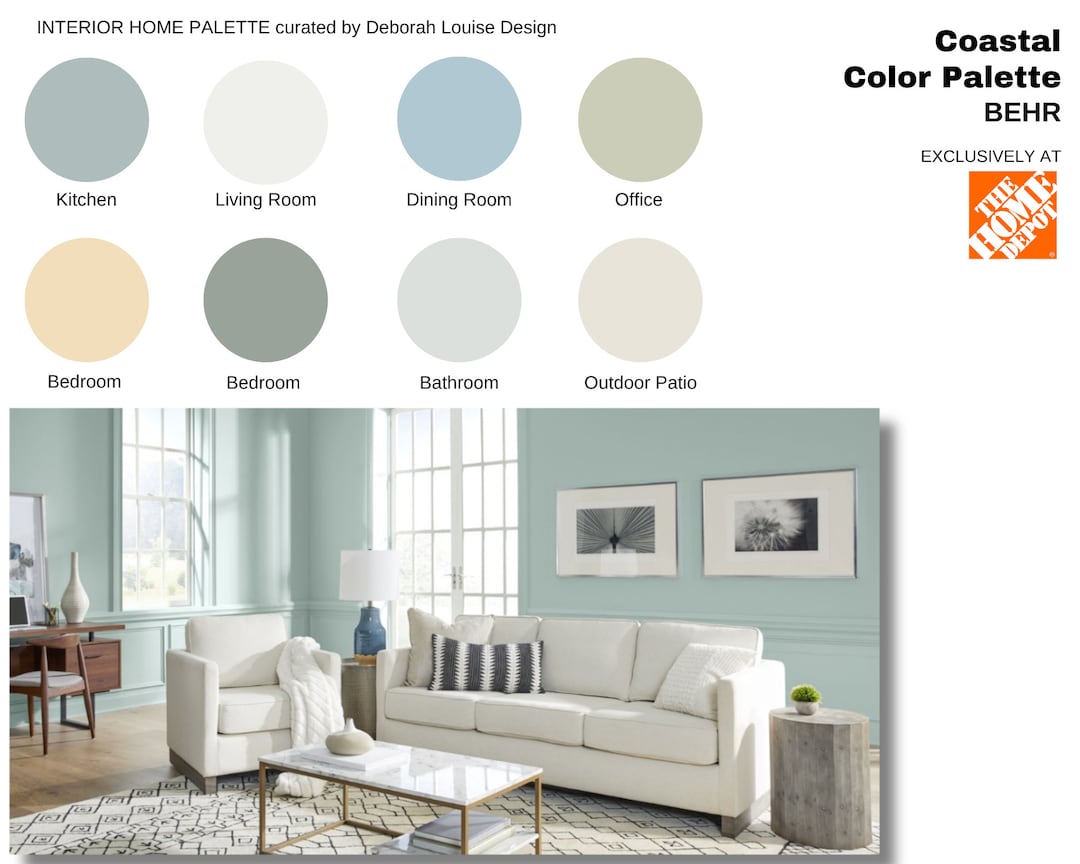 Coastal Chic Behr Paint Color Scheme | Prepackaged Professional ...