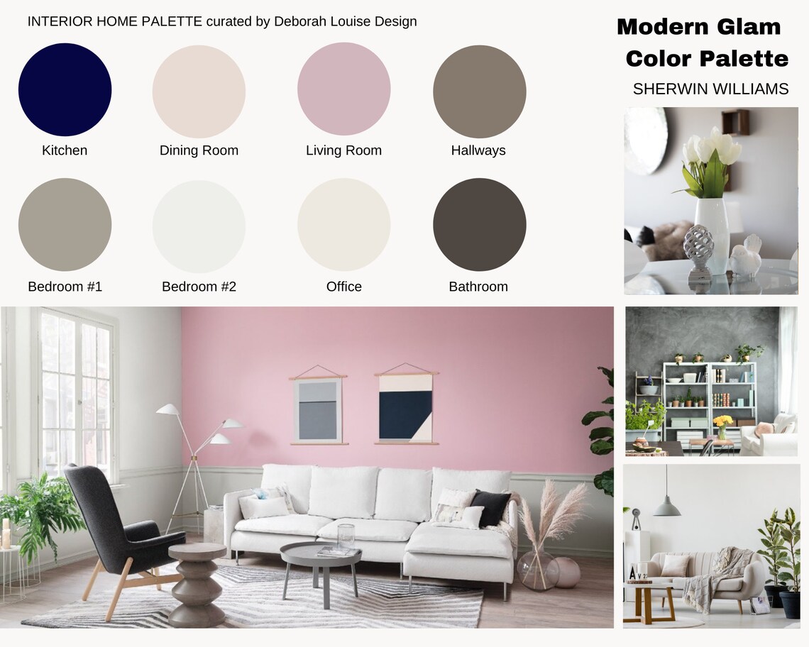 Modern Glam Paint Color Scheme | Prepackaged Professional Interior ...