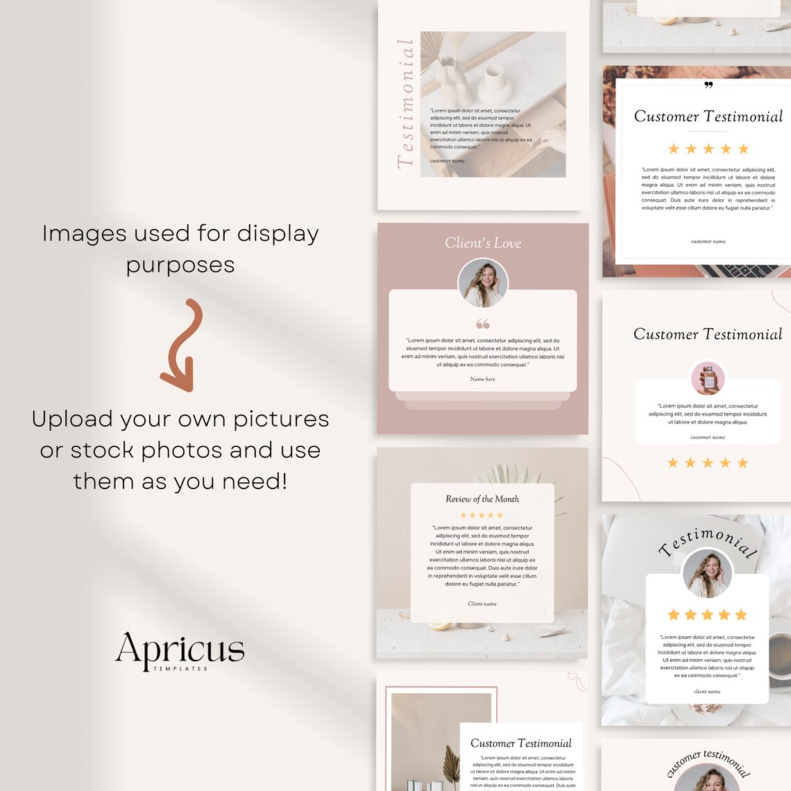 15 Testimonial Instagram Posts, Social Media Post, Instagram Template ...