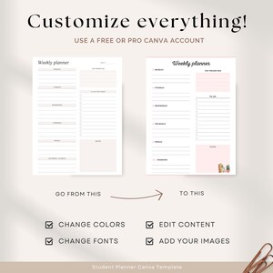 Student Planner Canva Template OK Commercial Use PLR Planner Printable ...