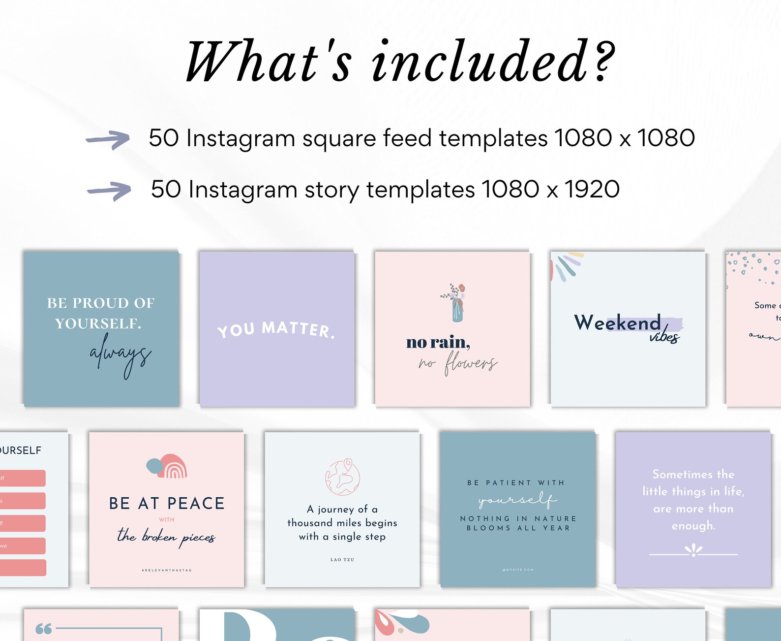 50 Instagram Quote Templates for CANVA Social Media Templates Business ...