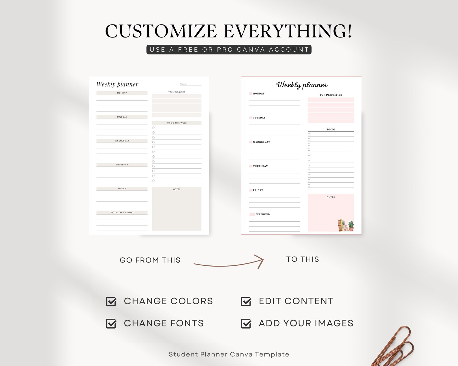 Student Planner Canva Template (OK Commercial Use) | PLR Planner ...