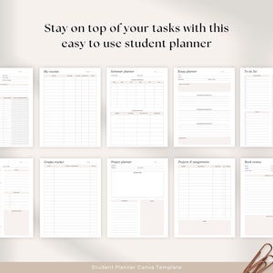 Student Planner Canva Template OK Commercial Use PLR Planner Printable ...
