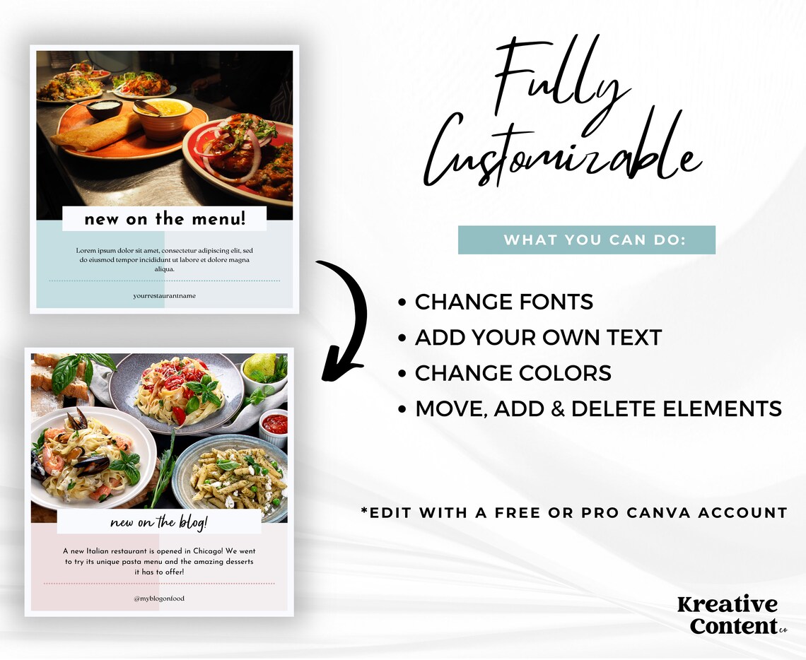 30 Food Instagram Post Templates Dietician Instagram - Etsy