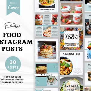30 Food Instagram Post Templates Dietician Instagram - Etsy