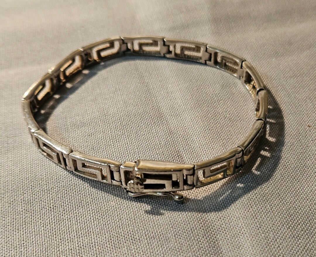 Sterling Silver, Greek Key Link Bracelet. 7 Long. fas, 925 13 Grams - Etsy