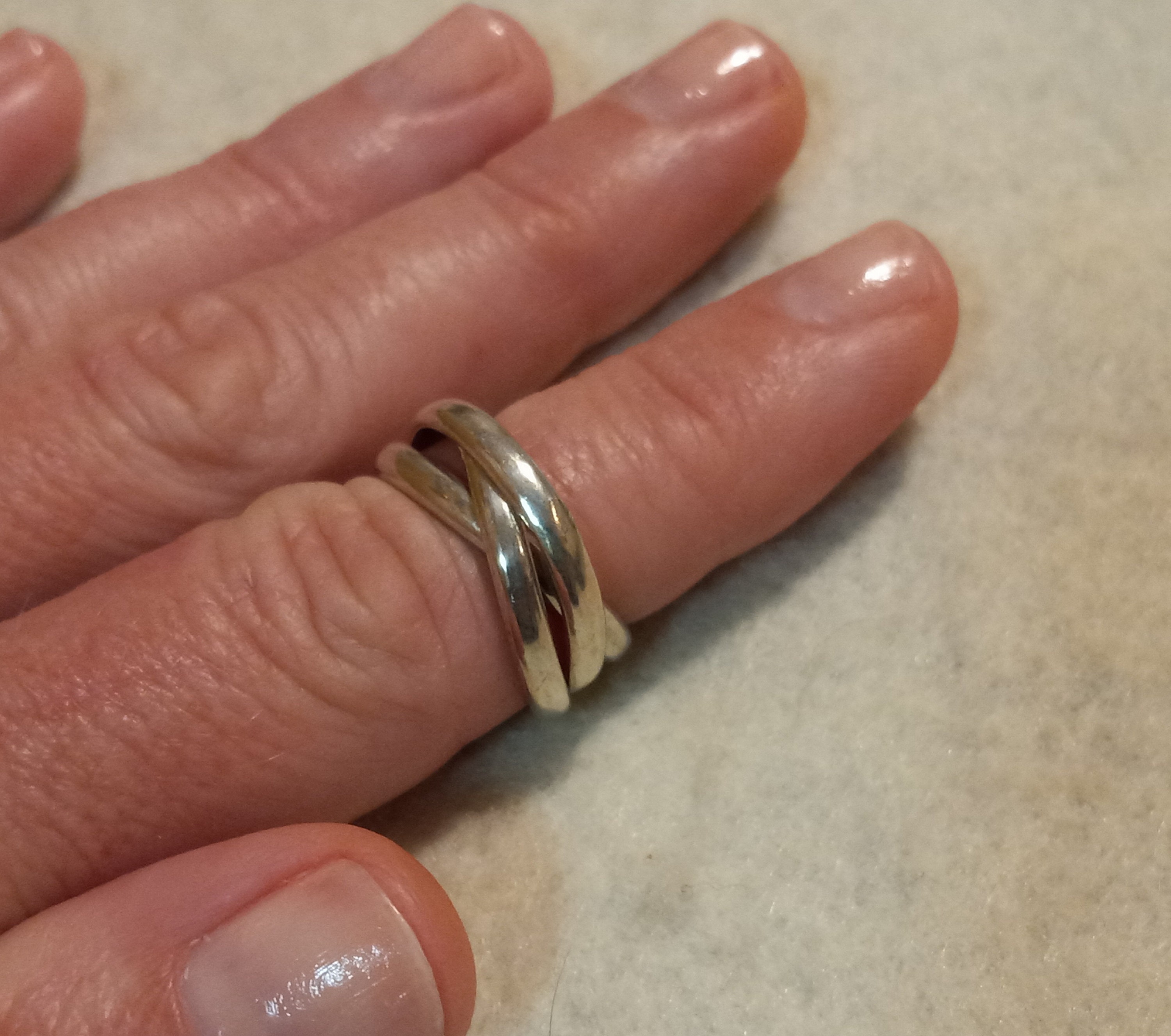 Sterling Silver Intertwined Triple Ring. Size 6.5. - Etsy
