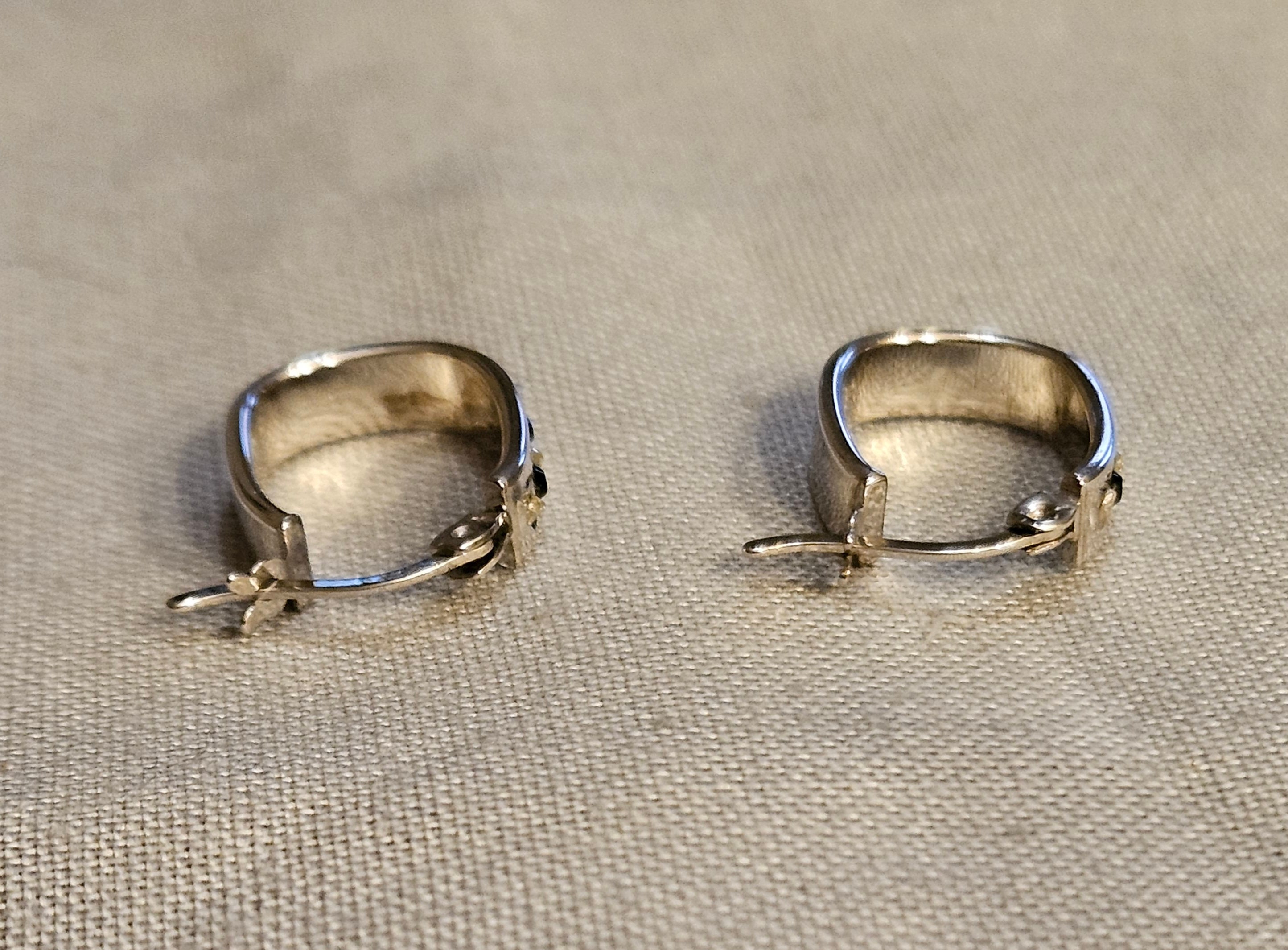 Sterling Silver White & Black Diamond Chip Earrings. slc, 925 1/2 Long ...