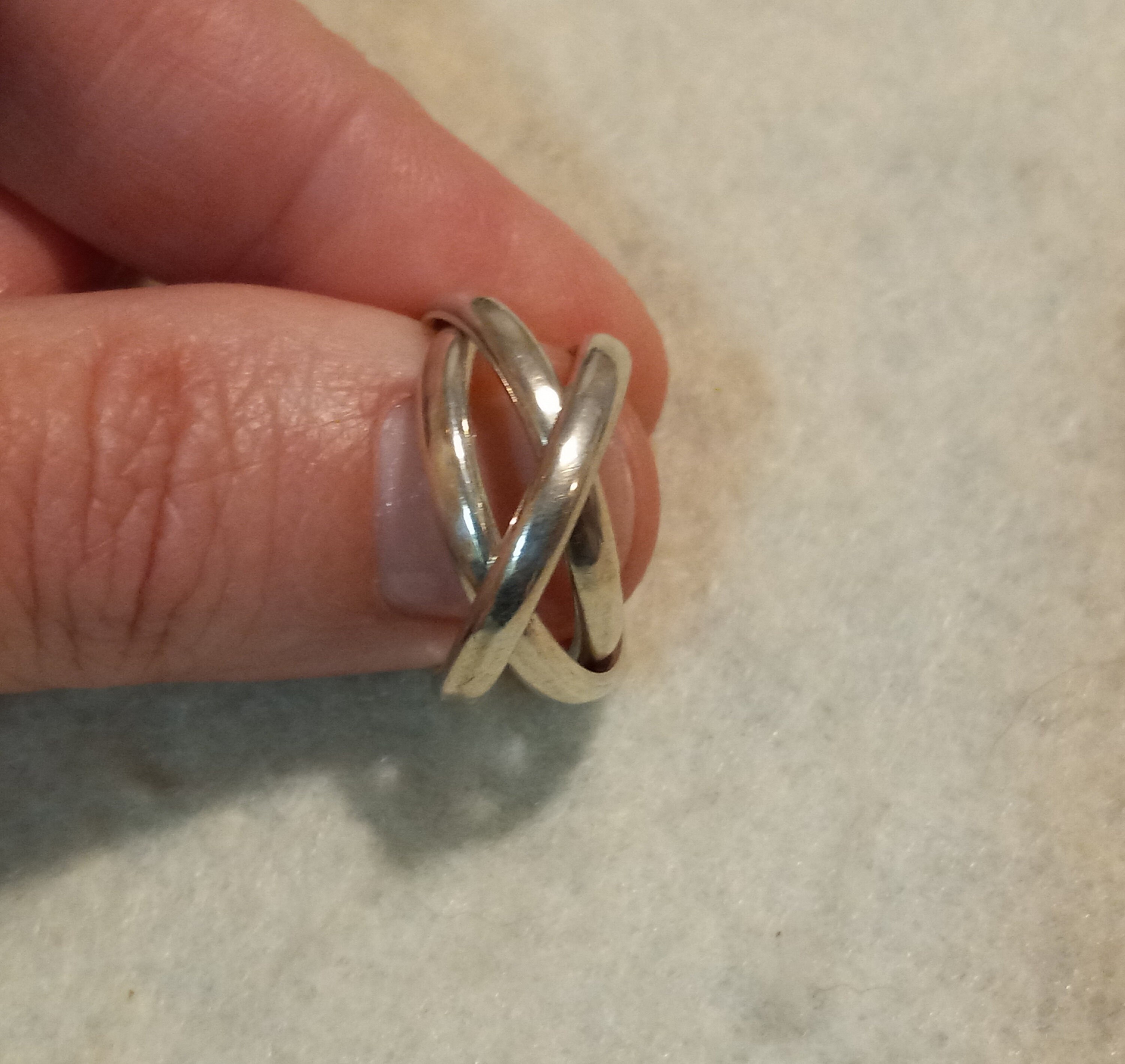 Sterling Silver Intertwined Triple Ring. Size 6.5. - Etsy