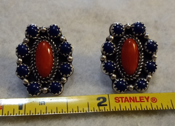 Rare, sterling silver, vintage K.C. Cook Navajo earri… - Gem