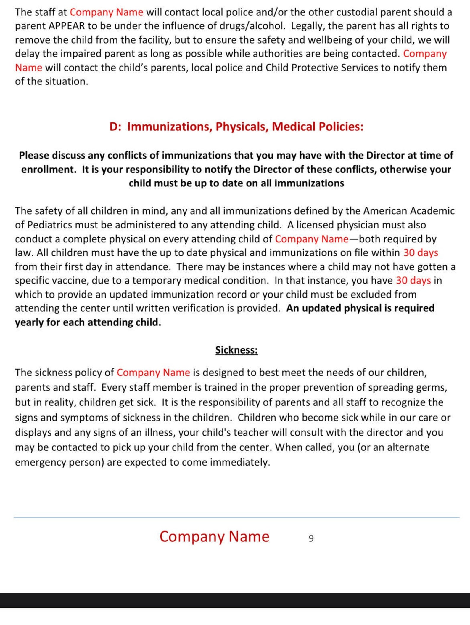 Editable Daycare Parent Handbook (premium Edition) Cover Included ...