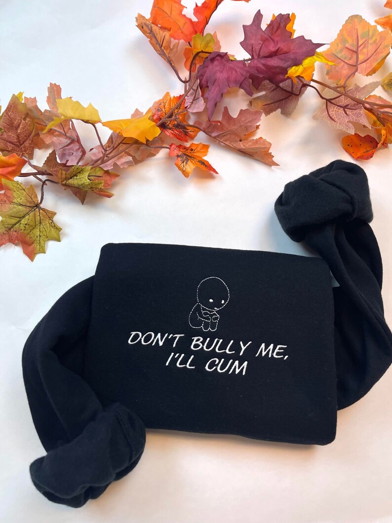 Embroidered Dont Bully Me Ill Cum Sweatshirt Funny Etsy