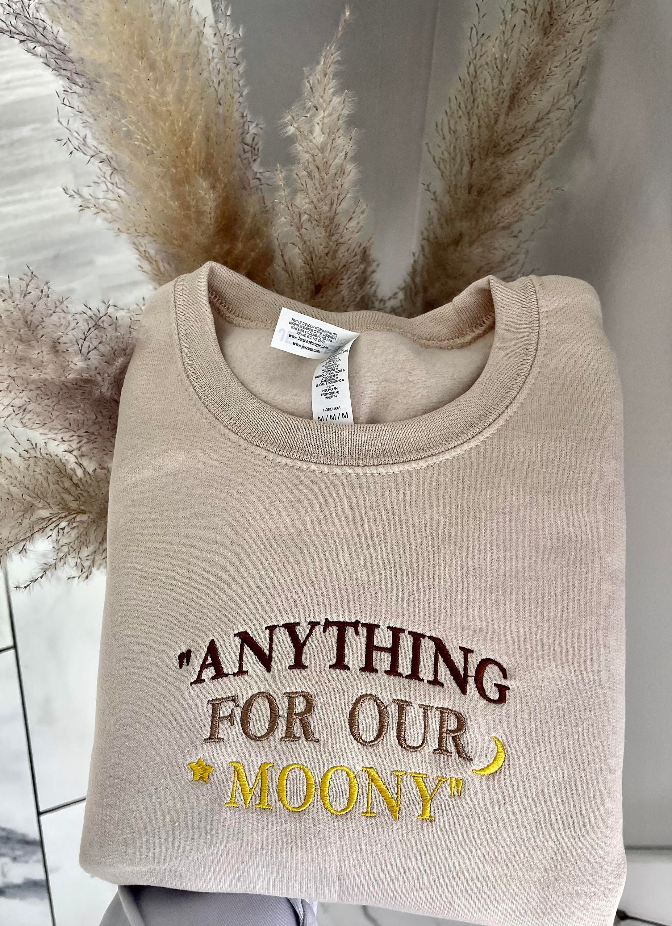 Embroidered Anything for Our Moony Sweatshirt Anything for - Etsy UK