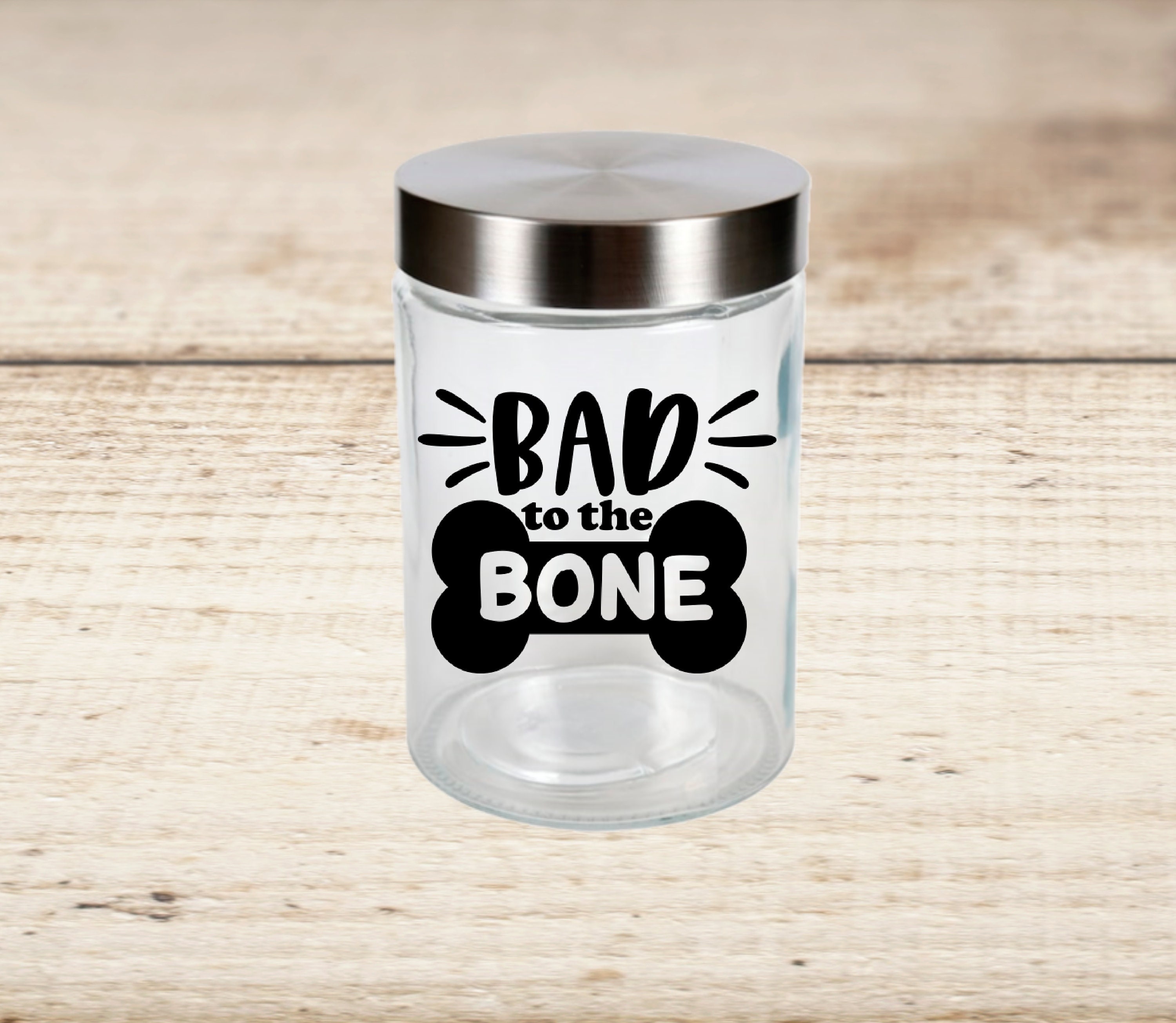 Dog Treat Jar, Bone Themed Dog Treat Jar, Dog Mom Gift, New Puppy Gift ...