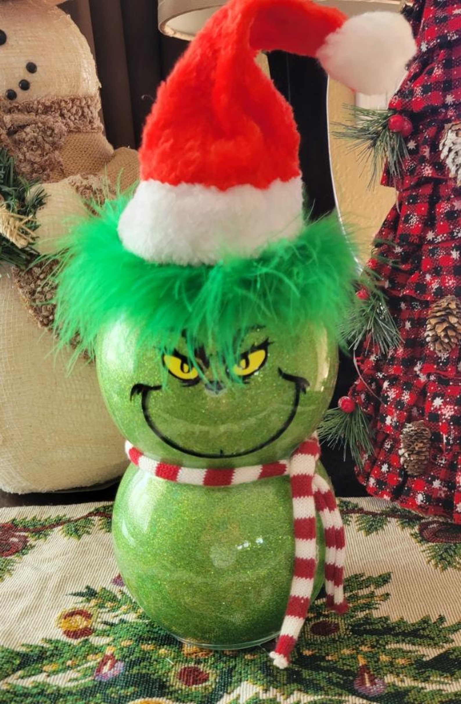 Light up Grinch Snowman Light Decoration Christmas - Etsy