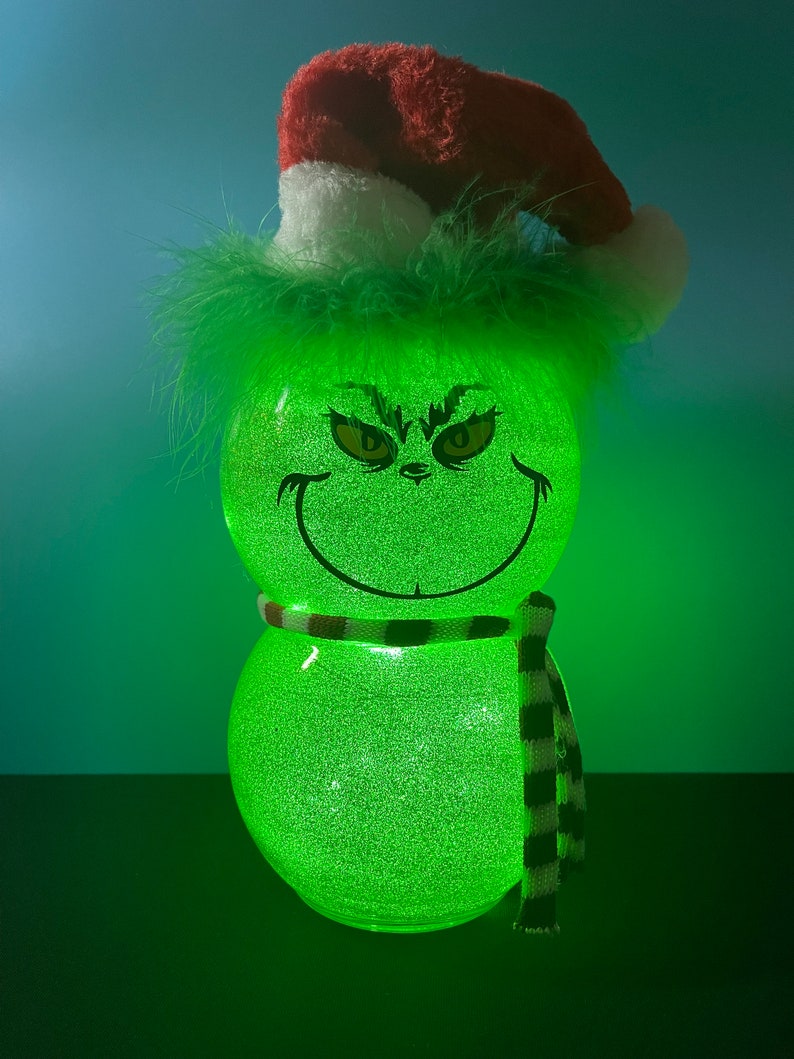 Light up Grinch Snowman Light Decoration Christmas - Etsy