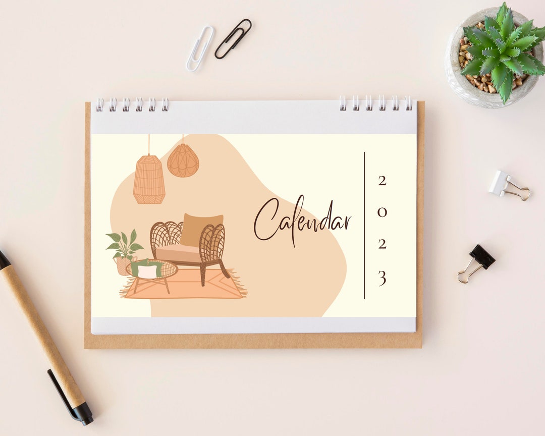 2023 Boho Calendar Printable Calendar Boho Neutral Color - Etsy