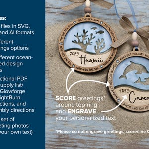 Laser SVG Files – Ocean Life Ornament Bundle - Digital - Glowforge and ...