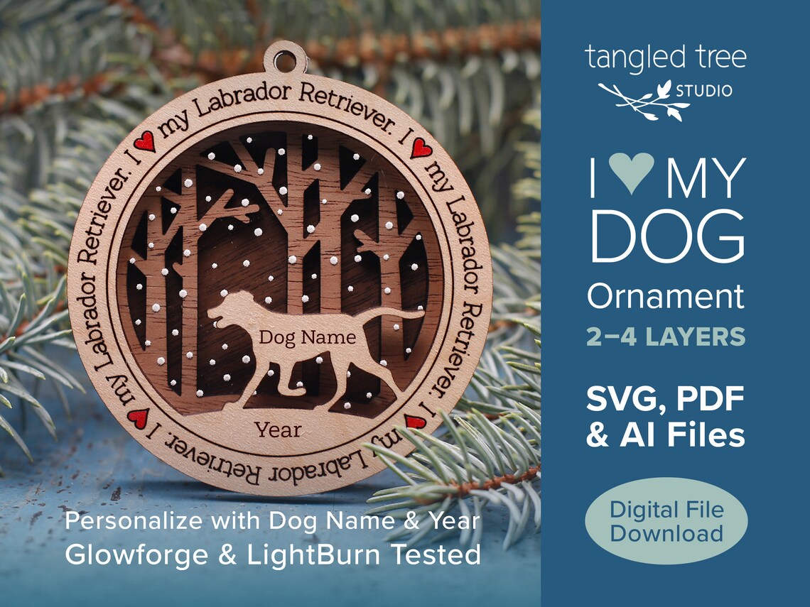 I Love My Labrador Retriever Dog Ornament SVG/PDF File No - Etsy