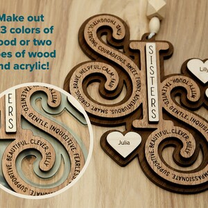Laser SVG Files – SIS Sister Ornament/wall Hanging Files – Digital ...