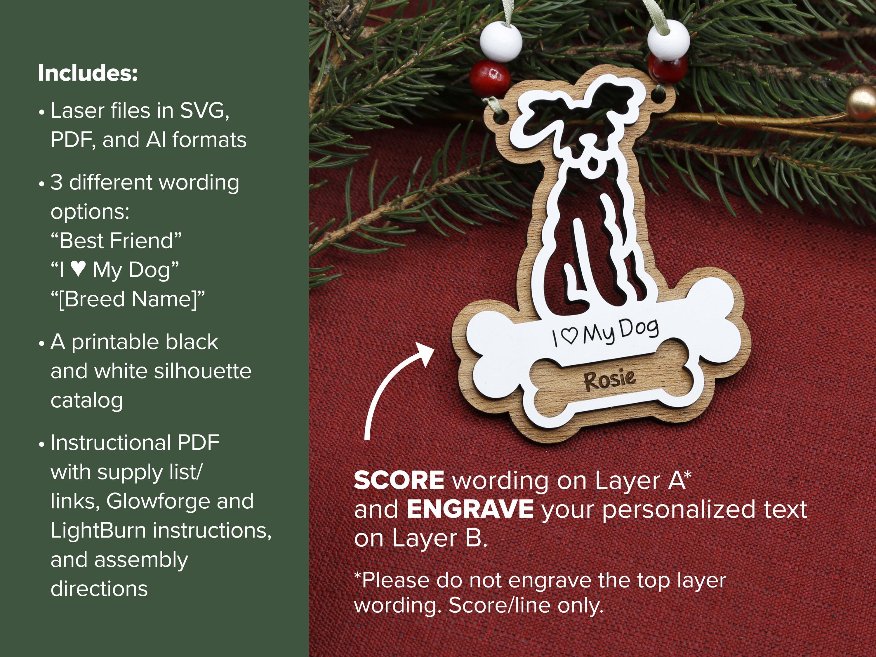 Laser SVG Files – Dog Breed Ornament Bundle – Digital – Glowforge ...