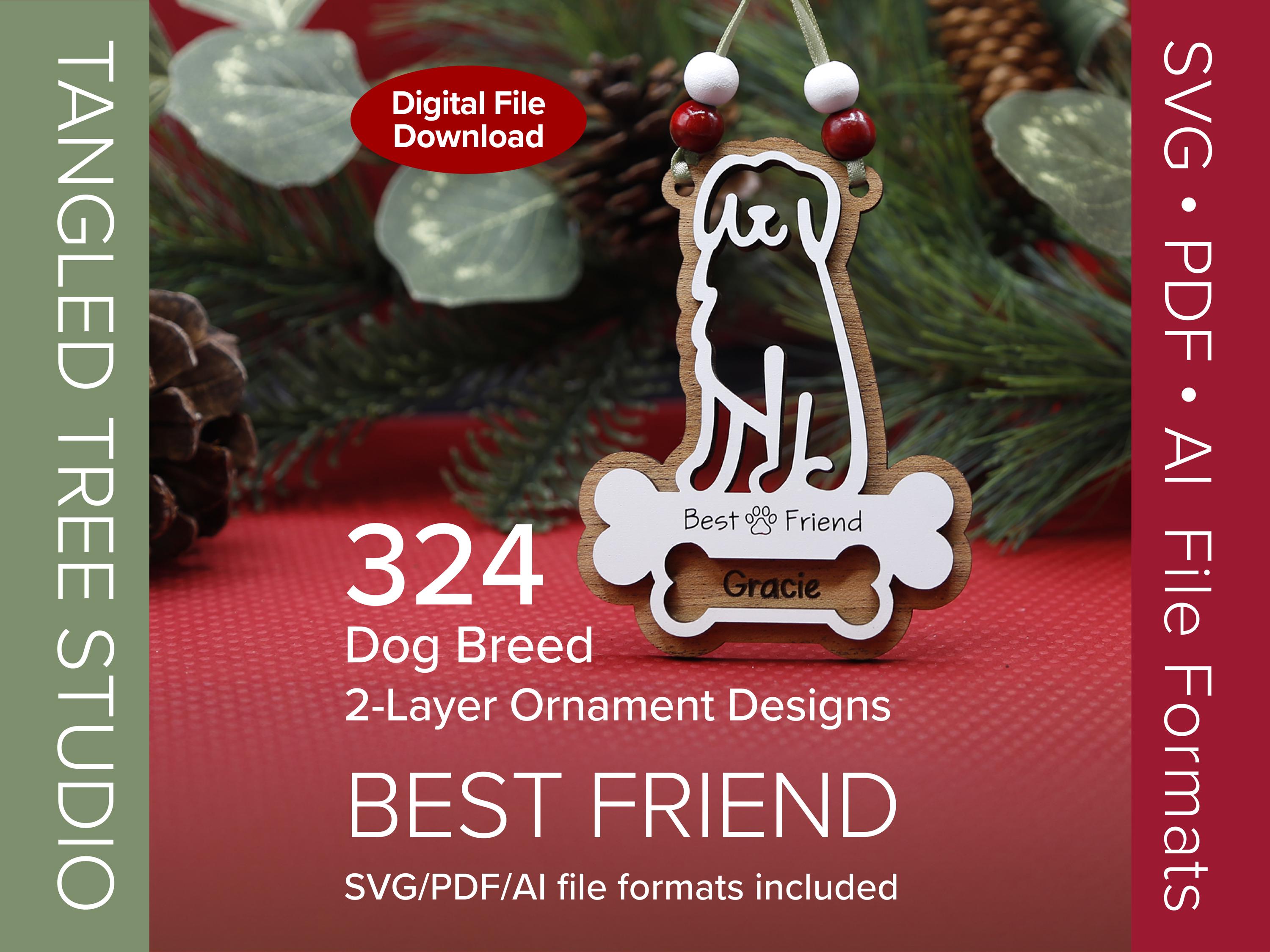 Laser SVG Files – Dog Breed Ornament Bundle – Digital – Glowforge ...